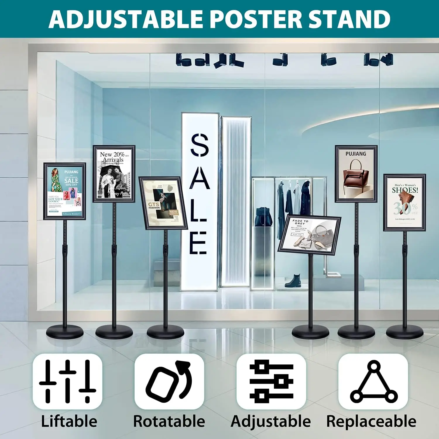 A4 Sign Holder Safety Signage Floor-standing Promotion Rack Signage ...