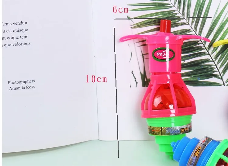 New Funny Children Flash Toy With Launcher Bounce Spinning Top Fidget ...