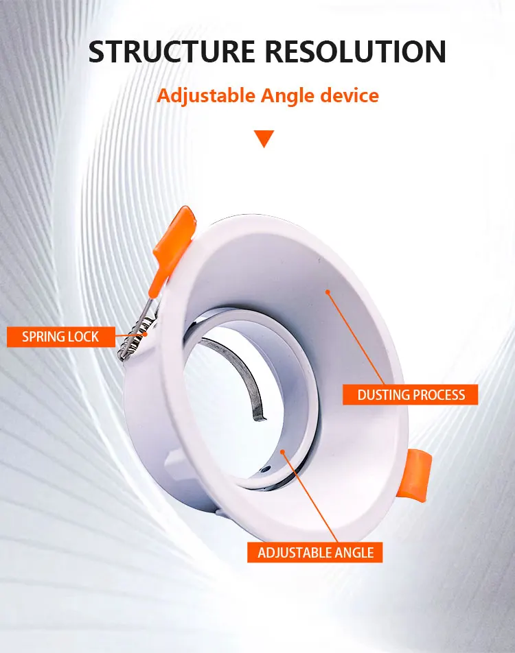 Circular Ceiling Downlight Shell White Frame Aluminum Anti Glare ...