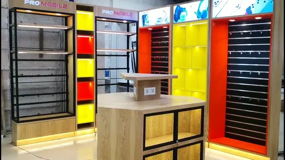 Retail Store Design Mobile Phone Wooden Display Cabinet Cell Phone Shop ...