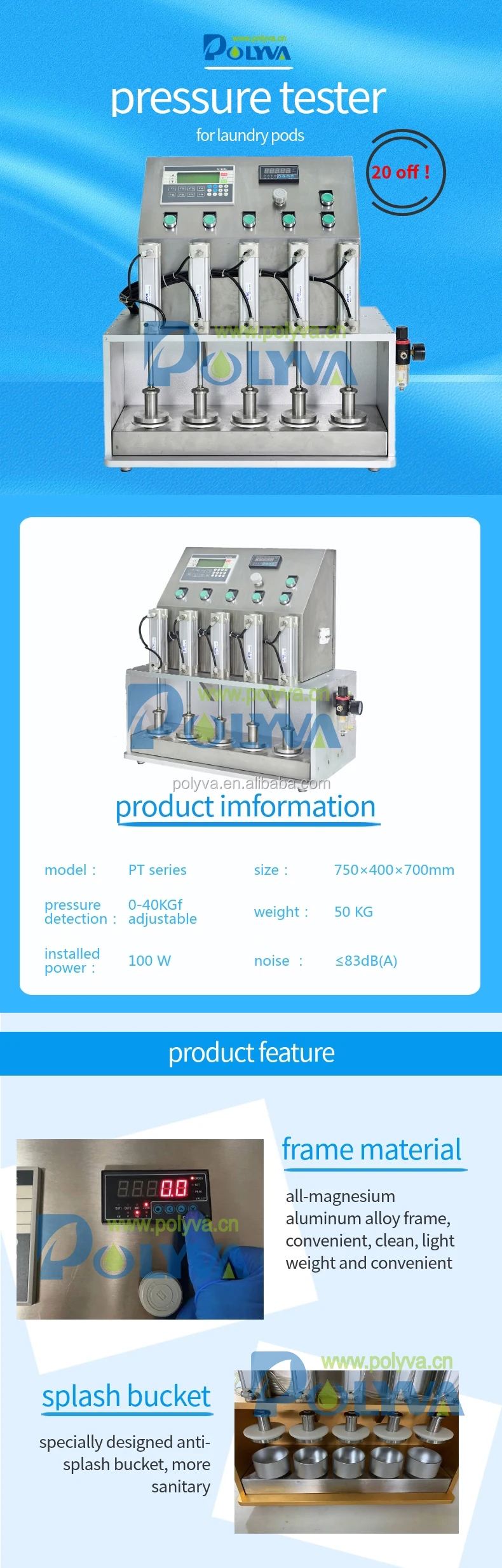 Polyva Reliable Laundry Beads Pressure Resistance test Instrument for ...