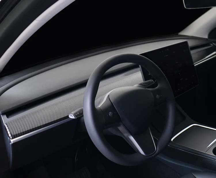 Real Carbon Fiber Center Console Dashboard Panel Cover Trim For Tesla ...