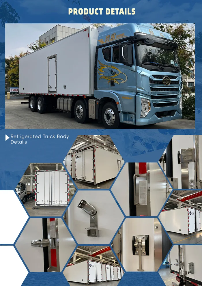 Customized CKD Truck Body GFRP PU Fresh Cold Transport Meat Vegetable ...