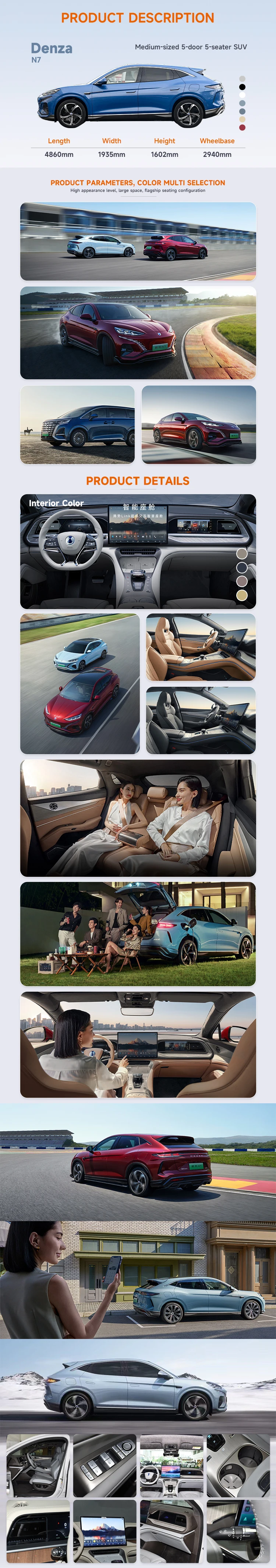 2023 Byd Denza N7 Chinese Electric Luxury Suv Range 730km New Energy Vehicles Tengshi Ev Car ...