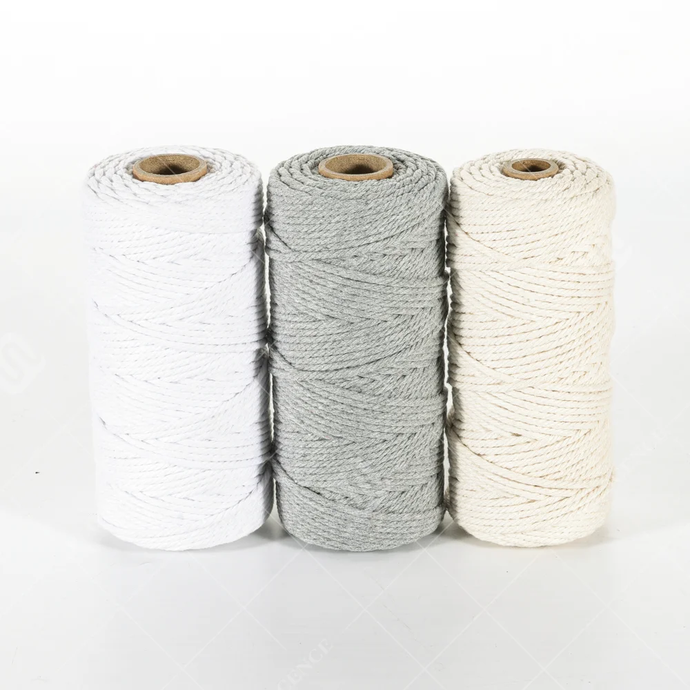 3mm*200m Colored Cotton Cord With Paper Spoon Packing Macrame Cotton ...