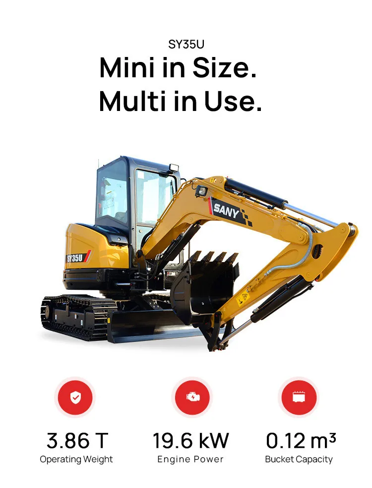 Sany Excavator Sy35u Sy26u Sy50u Sy16c Sy18c Mini Excavator Brand New ...