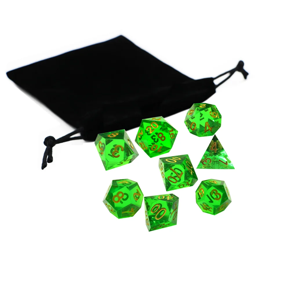 Sharp Edge Corners Resin Polygon Polyhedral Dice D4 D6 D8 D10 D12 D20 ...