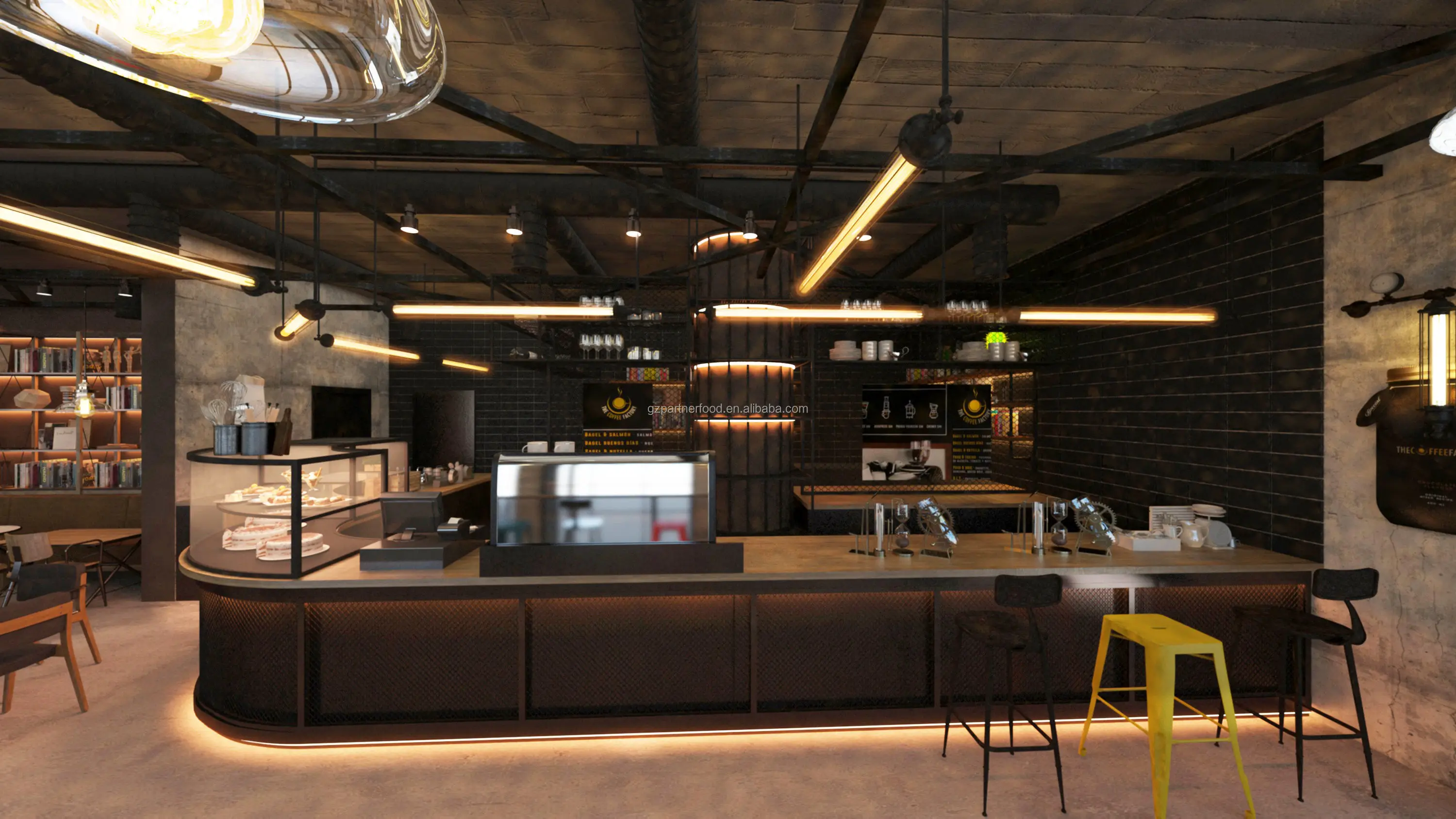 Custom Cafe Shop Counter Design - Eco-Friendly & Stylish