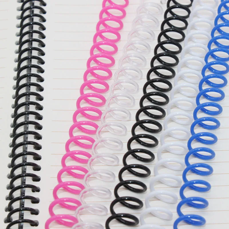 PVC Plastic Spiral Binding Coils 1/4 Pitch Spiral Binding Coils Kit Multi Size Black Spiral ...