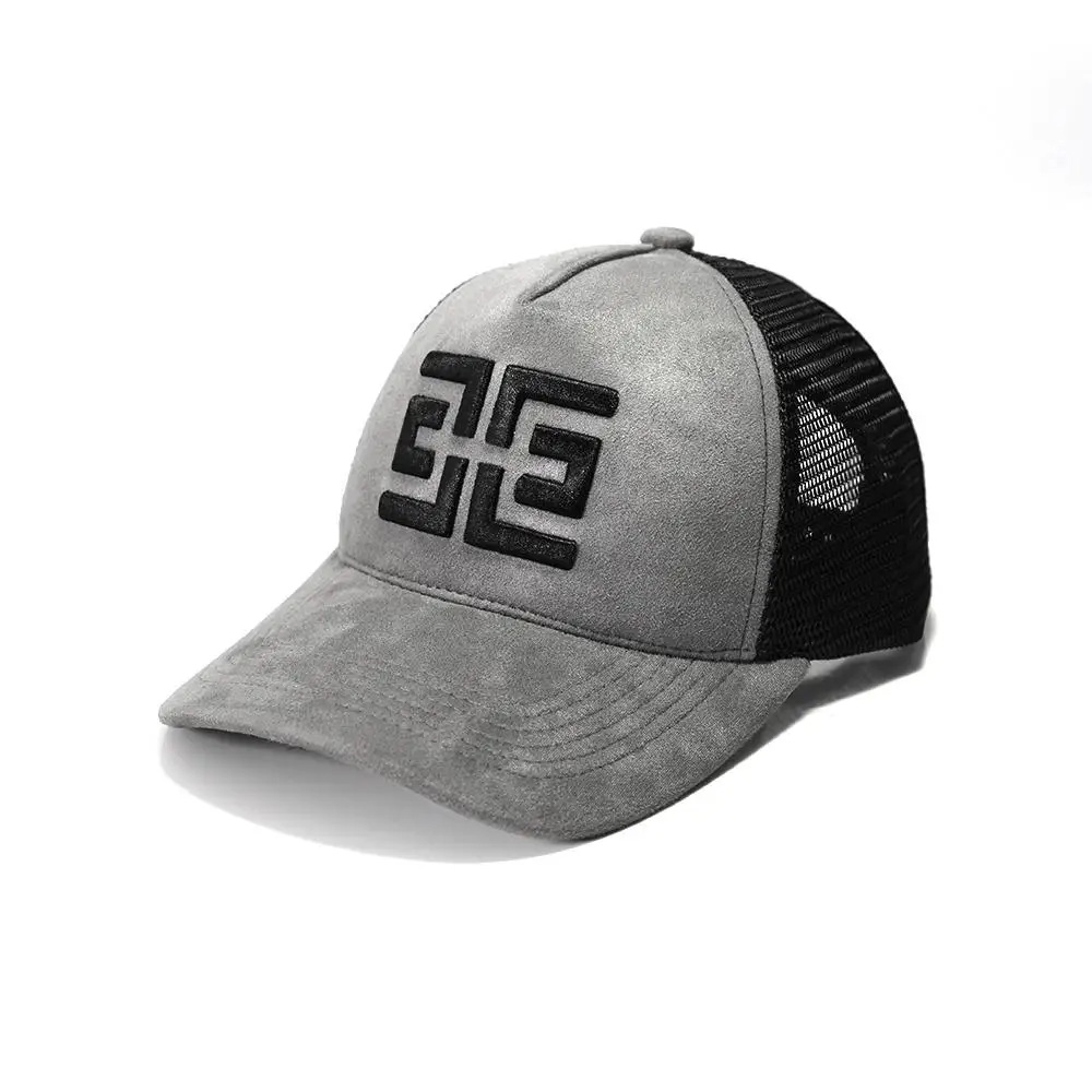 Wholesale Mesh Custom Velvet Trucker Cap 5 Panels Custom Applique Patch ...