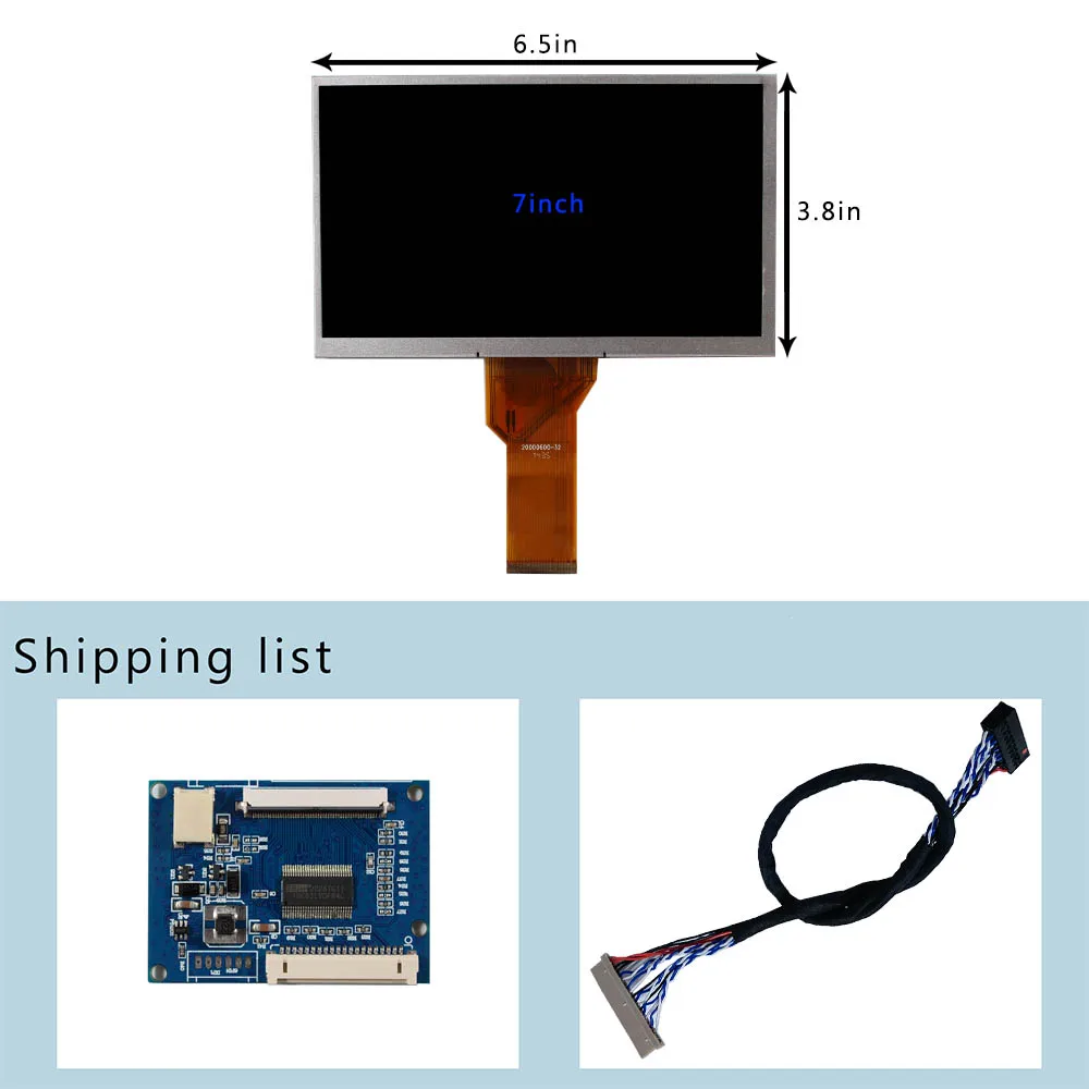 50pin Ttl To Lvds Tcon Board Thin Motorcycle Lcd Panel 7" At070tn92 800x480 Resolution Lcd ...