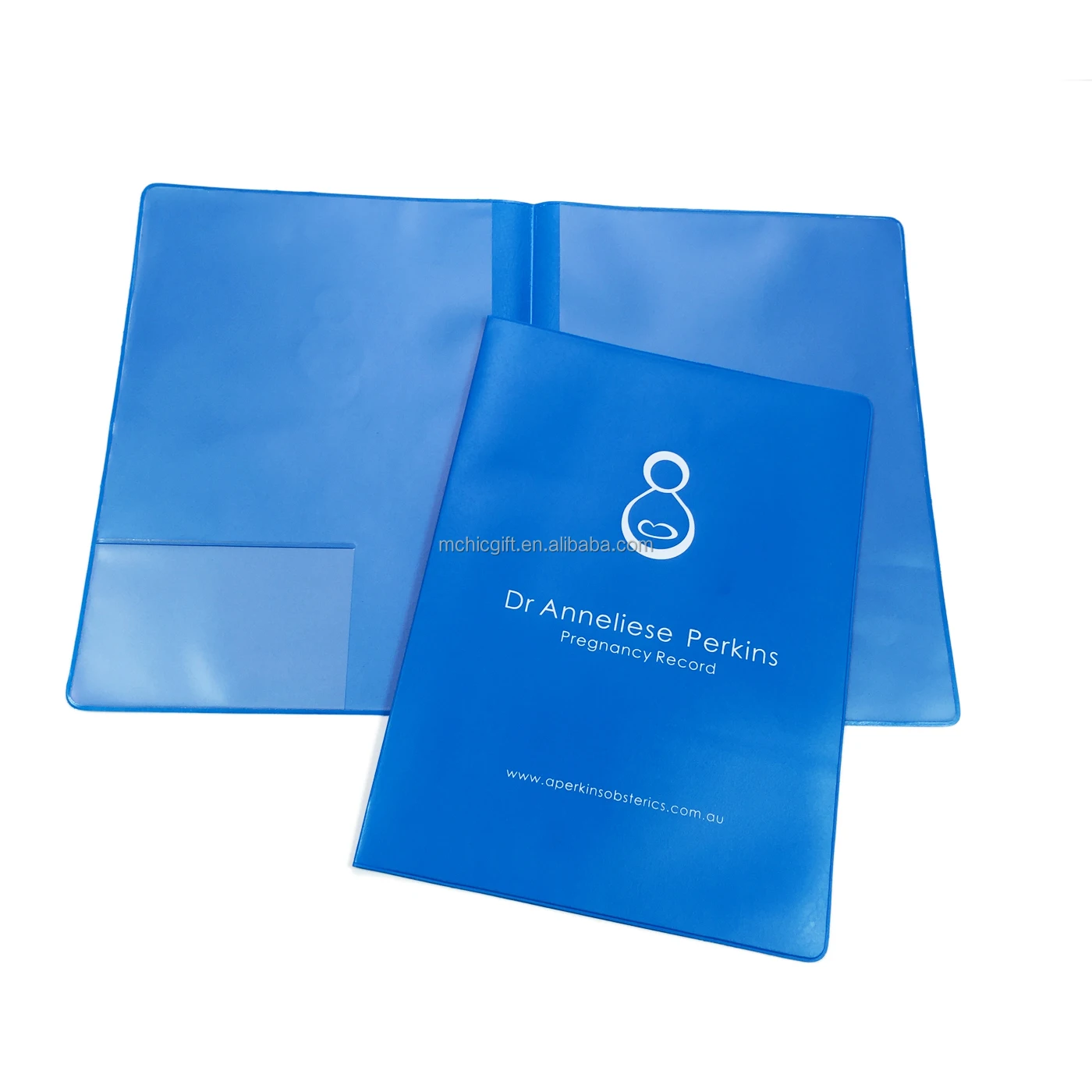 Customized Blue Plastic Document Folders - Mchic M3646
