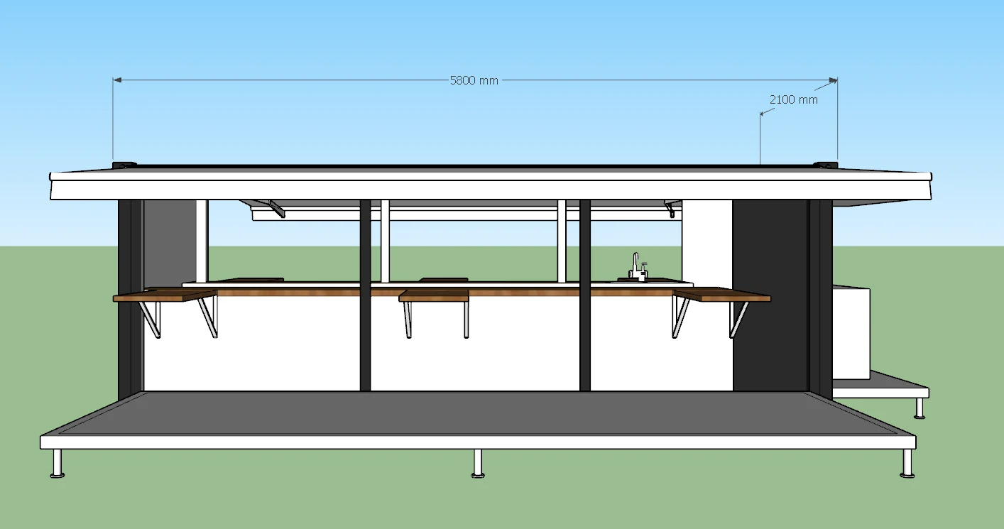 20ft Shipping Container Bar Restaurant with Fully Equipped Kitchen