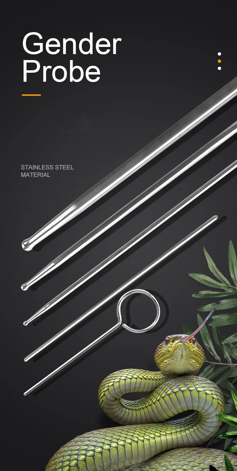 Professional Reptiles Snake Sexing Kit Probes Set 6 Pieces