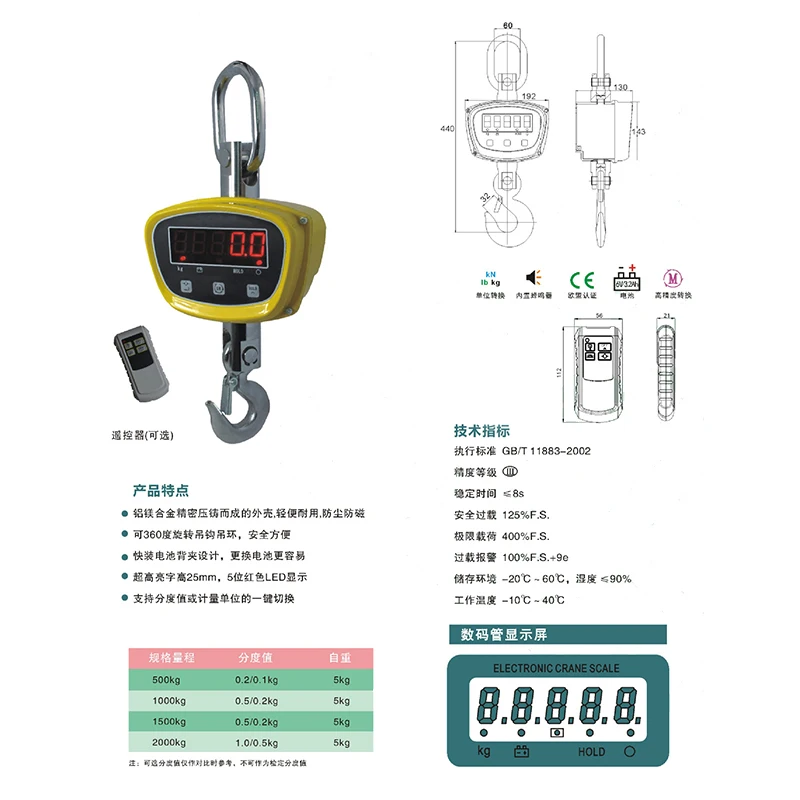 Industrial Weight Scale 500kg 1000kg 1500kg 2000kg Good Reputation ...