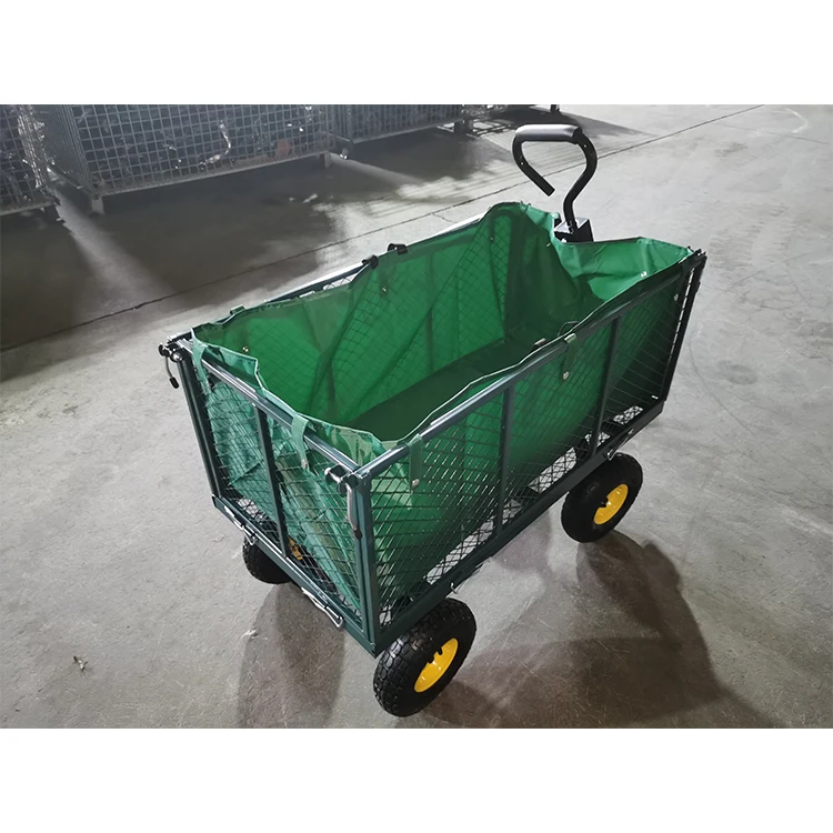 Garden Cart Mesh Cart With Liner Flat Bed Wagon Trolley Cart - Buy ...