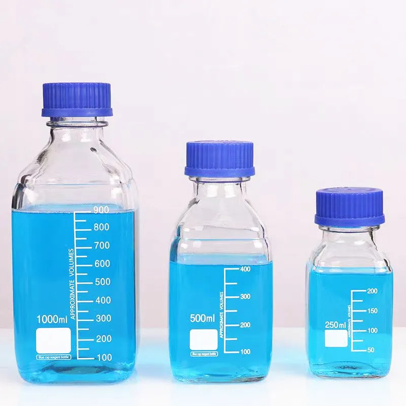 Lab 100ml 250ml 500ml 1000ml Square High Borosilicate Gl45 Screw Cap ...