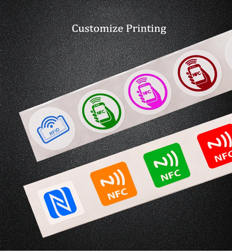 Custom Printing Free Sample RFID 13.56MHz Tag HF NFC Chip Ntag 213 Ntag ...