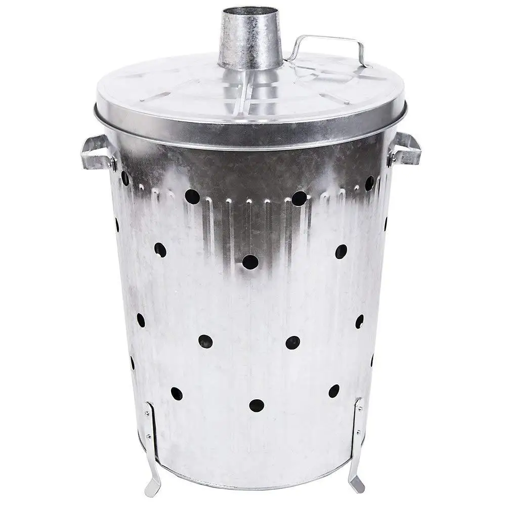 75L Galvanised Metal Incinerator - Eco-Friendly Waste Burner