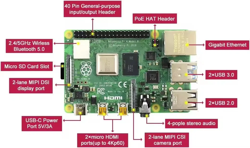 Raspberry Pi 4b 4g Single Board Computer 1.5ghz 4 Core 4gb Ram Arm Original In Stock Raspberry ...