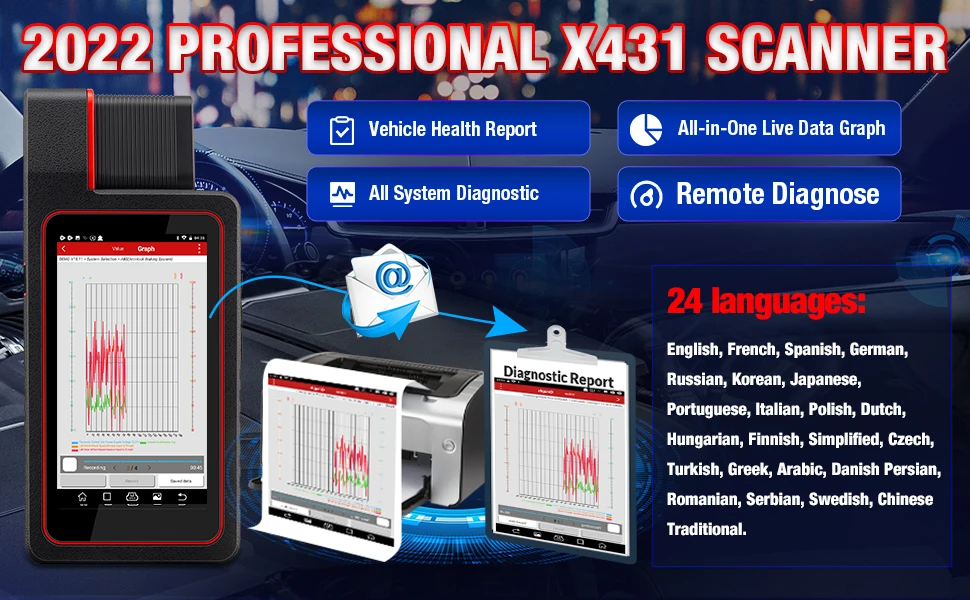 LAUNCH X431 Diagun V Full System Car Diagnostic Tool OBD2 Scanner 11 ...