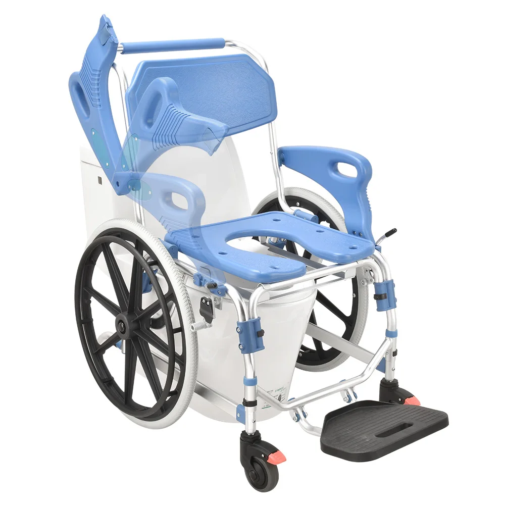 Commode Chair Toilet Portable Folding Commode Wheelchair