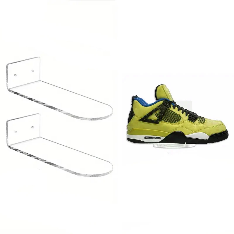Wall Mounted Acrylic Floating Shoe Display Shelves Clear Shoe Display ...