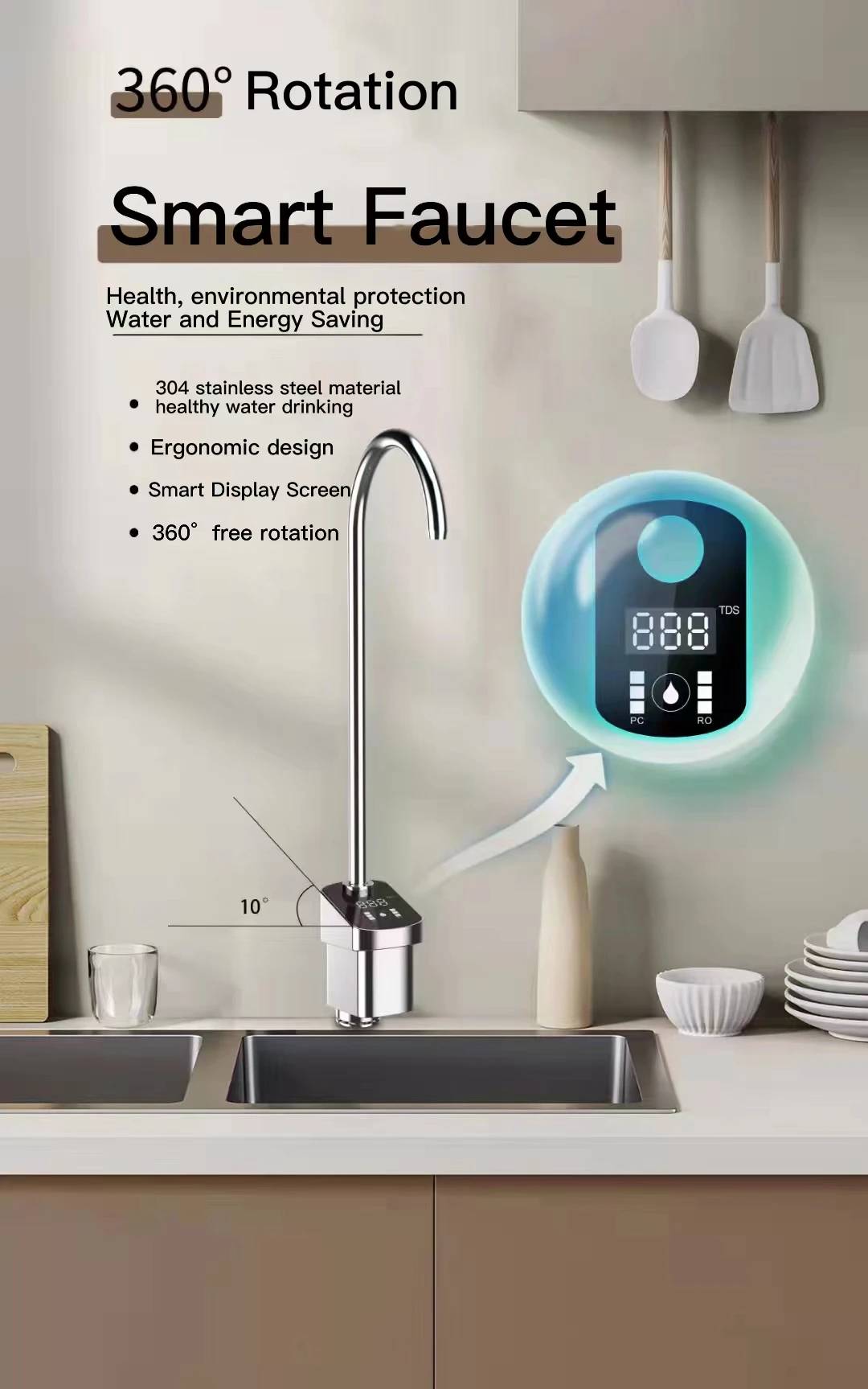 Smart Display Kitchen Faucet - Efficient Water Purification