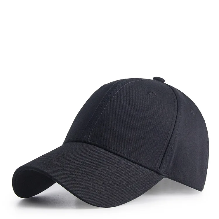 Wholesale Mens Plain Black Embroidery 6 Panel Baseball Cap