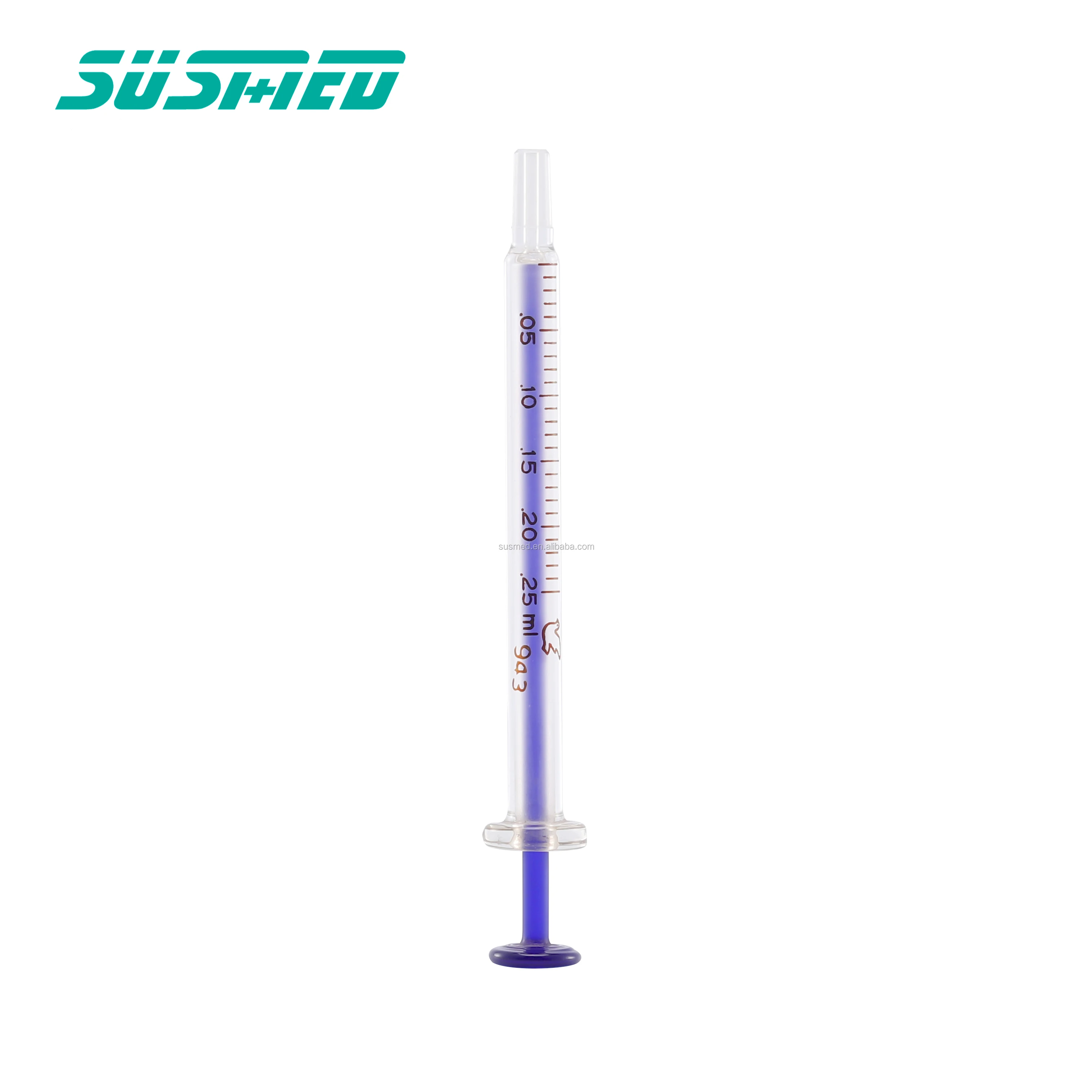 Medical Disposable Glass Syringe Metal Ruhr Lock Tip And Vacuum Glass ...