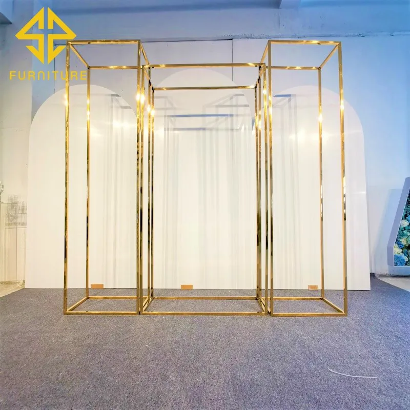 Sawa Newest Luxury Removable Gold Metal Wedding Backdrop For Event ...