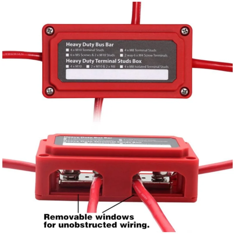 300a Bus Bar Heavy Duty Module Design Power Distribution Block 12v 24v 48v Dc Busbar Box With 4x ...