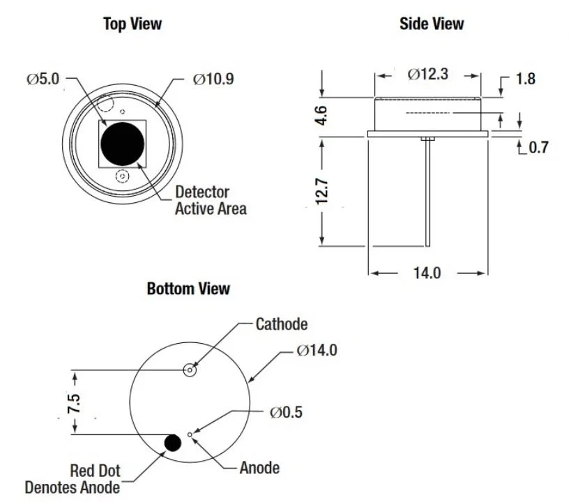 TO5 Infrared Detector - 1000-5000nm Photoelectric Pbse Sensor