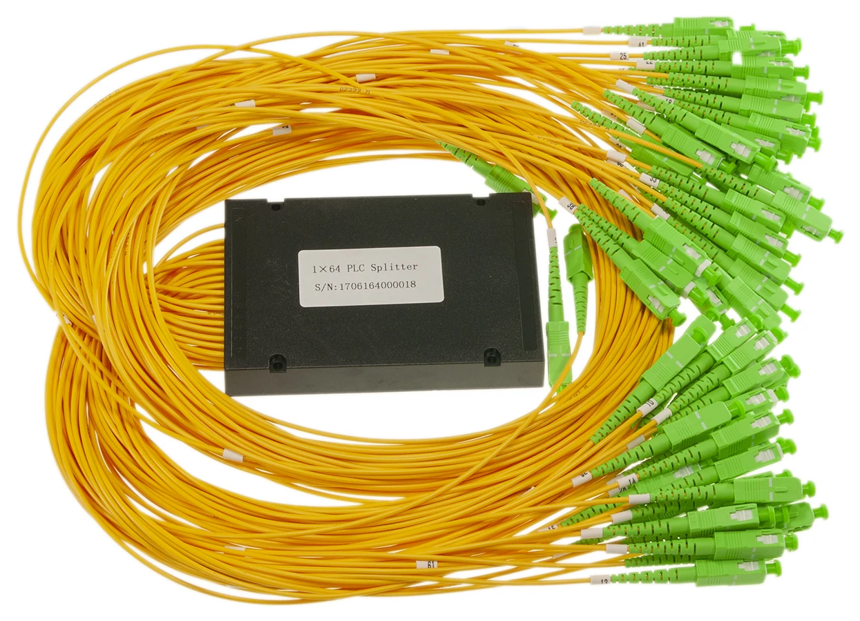 Ftth 1x64 Fiber Optic Equipment Plc Splitter Single Mode Abs Box Module ...