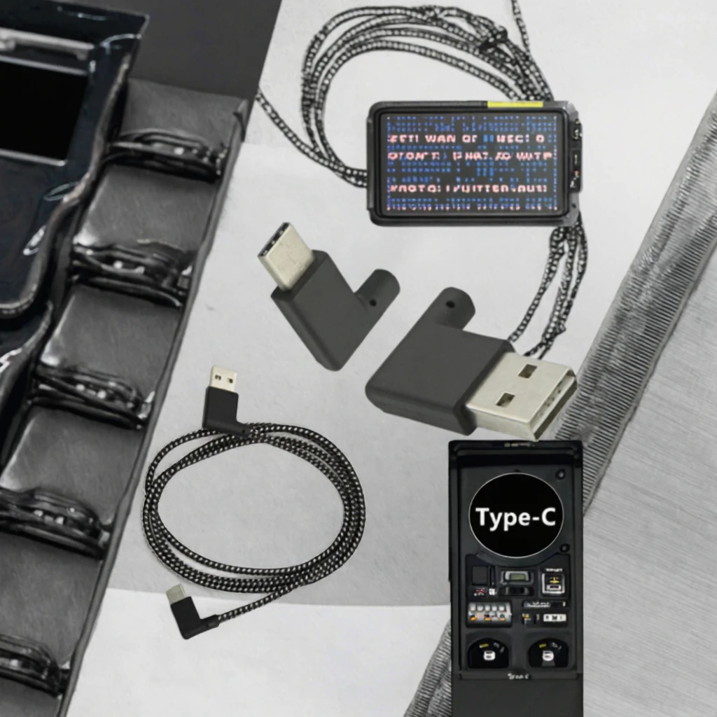 90 Degree Right Angle USB Type C Data Cable for Android Fast Charger 0 ...