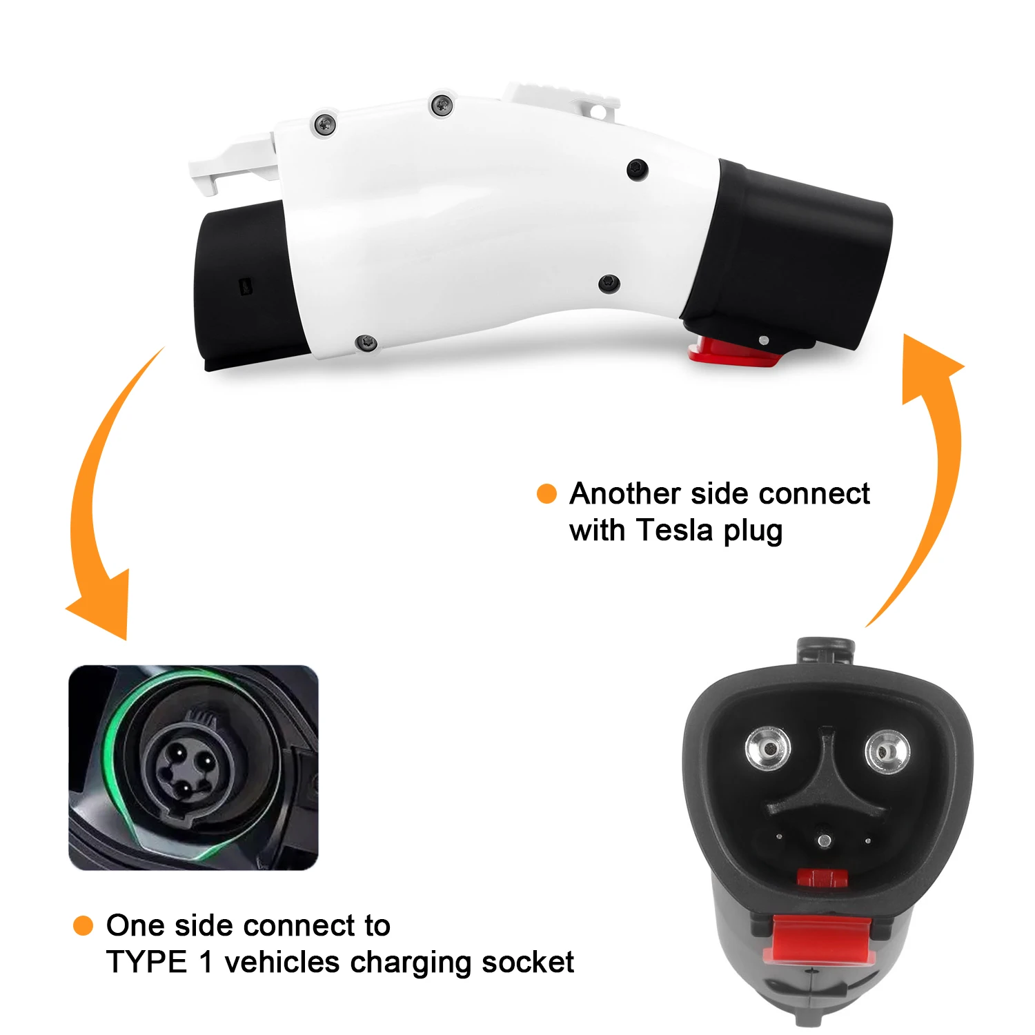 Tesla To J1772 Ev Charging Adapter Converter With Tesla Wall Connector ...