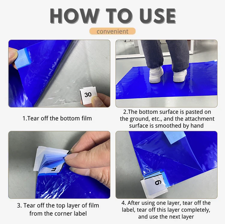 Cleanroom Usage Walk Off Dust Remover Adhesive Regular Sticky Tacky ...