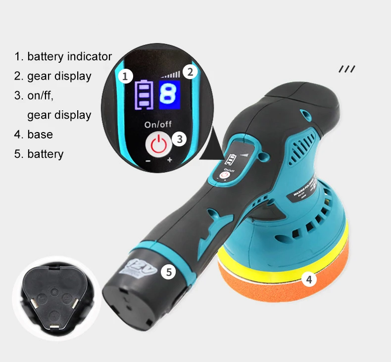 Wireless Rechargeable Grinding Grinder - 12V Cordless Polisher