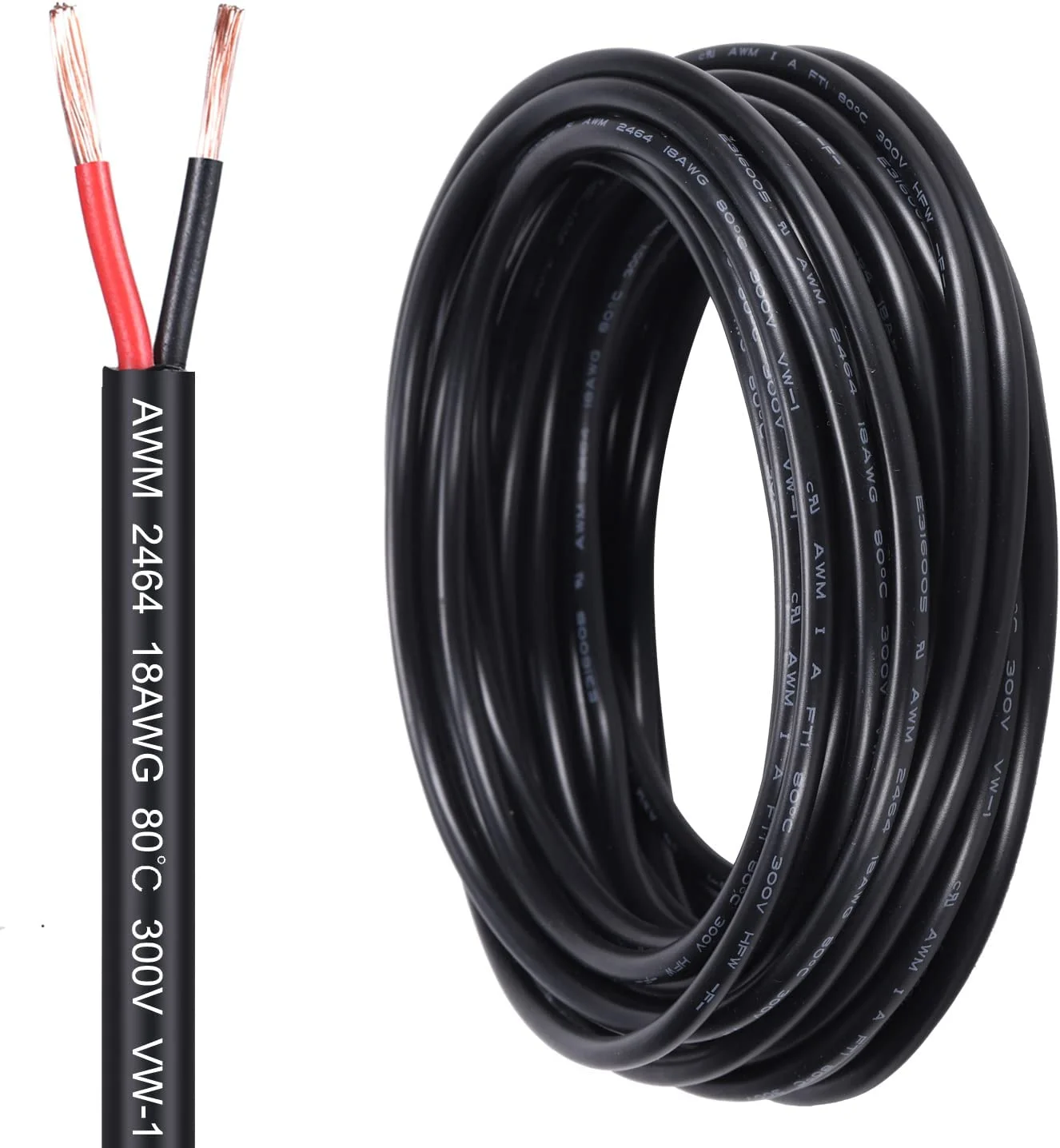 18 Gauge 2 Conductor Electrical Wire Flexible Low Voltage Led Cable For ...