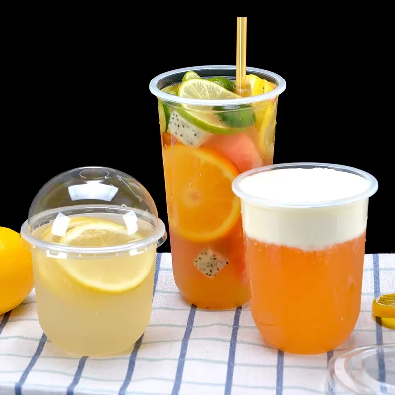 U-shaped Disposable Boba Cups - Eco-Friendly & Customizable