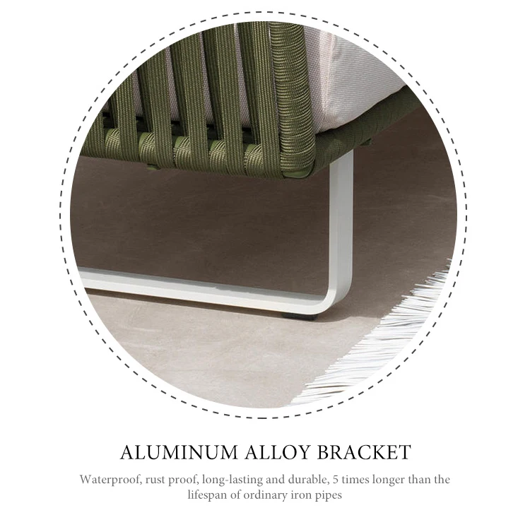 Modern Custom Terrace Aluminium All Weather Luxury Patio Lazy Rope Sofa ...