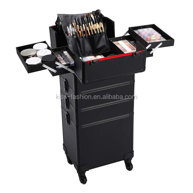 Professional Makeup Trolley Case - Rolling Cosmetic Organizer