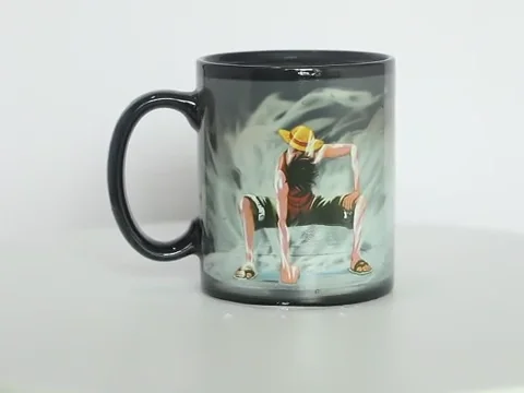 One Piece Coffee Mugs Color Change Tea Cup Luffy Anime Cartoon Novelty ...