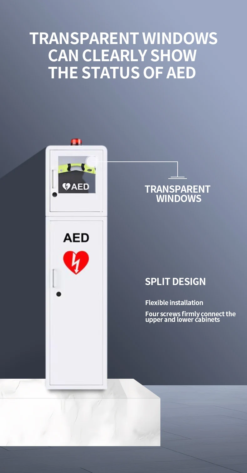 Automated External Defibrillator Box Standing Aed Cabinet With Alarm ...