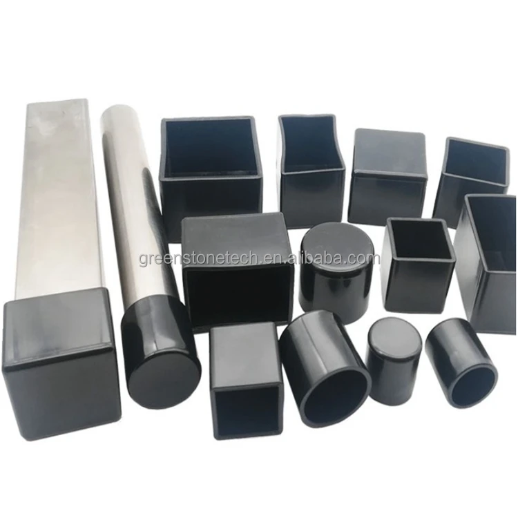 Round Square Rectangle Plastic Tube End Plug - Greenstone