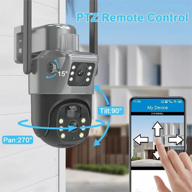 Wistino 4K Outdoor Security CCTV Camera 4G SIM Cloud IP PTZ Low Power ...