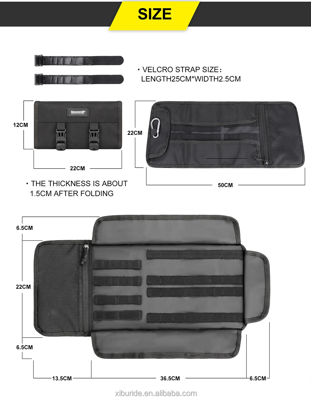 Rhinowalk Multi-purpose Tool Roll Up Bag Wrench Roll Pouch Tool ...