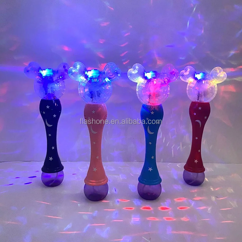 LED Flash Bubble Wand Music Bubble Stick Gun Kids' Electric Mouse ...