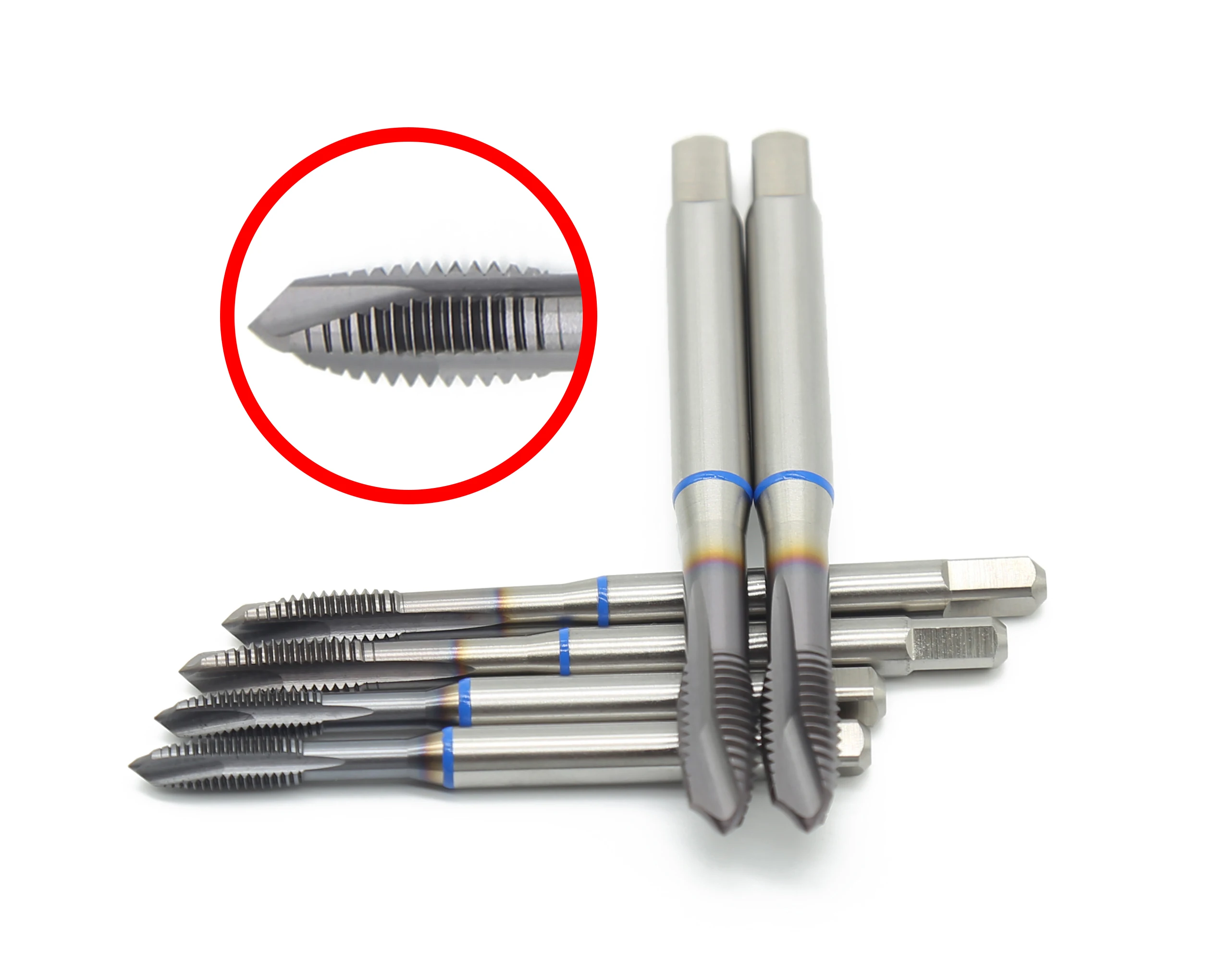 Inox Machine Tap Din371 Din 376 Hss Ticn Coated With Blue Ring Form B ...