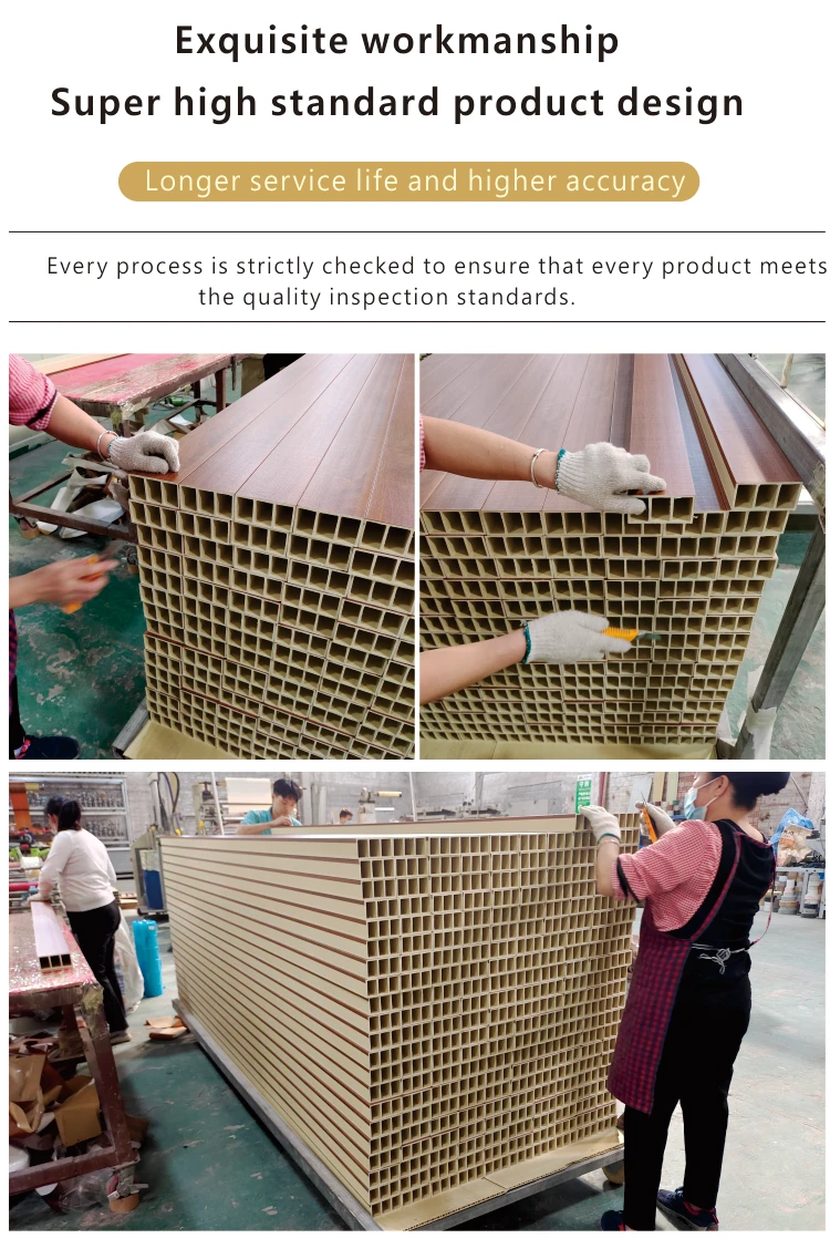 Wood Plastic Composite WPC Hollow Timber Tube for Wall Partition